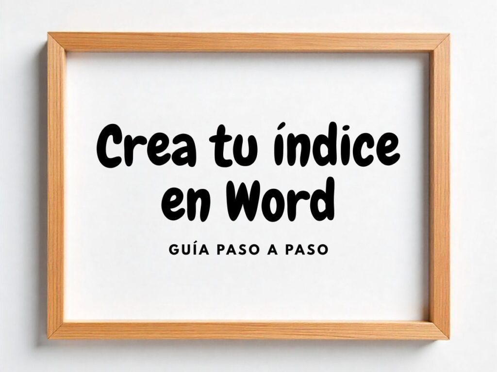 Cómo Hacer un Índice en Word Paso a Paso
